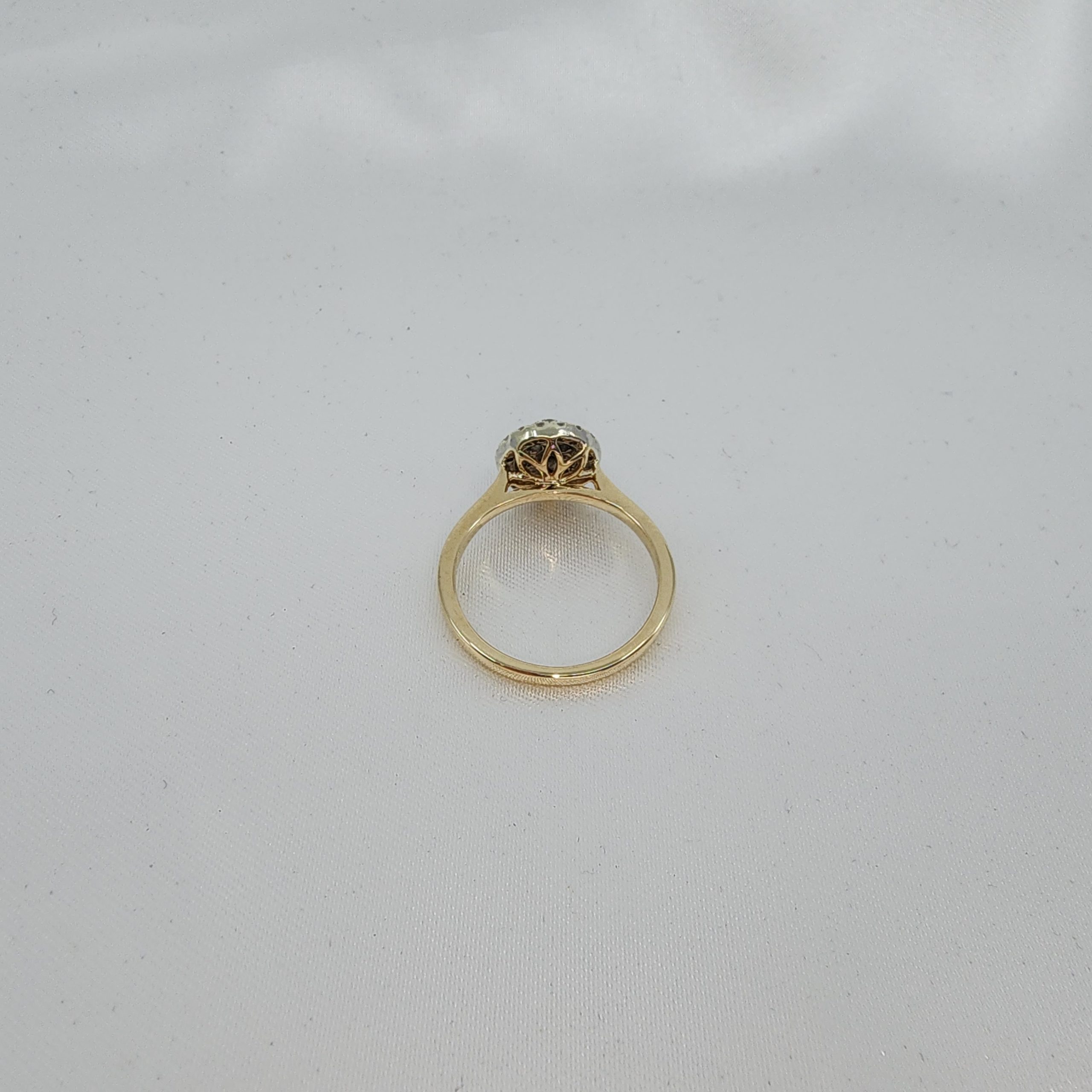 10CT YELLOW GOLD DIAMOND CLUSTER CIRCLE SHAPED RING HL3683 - Hock and Go