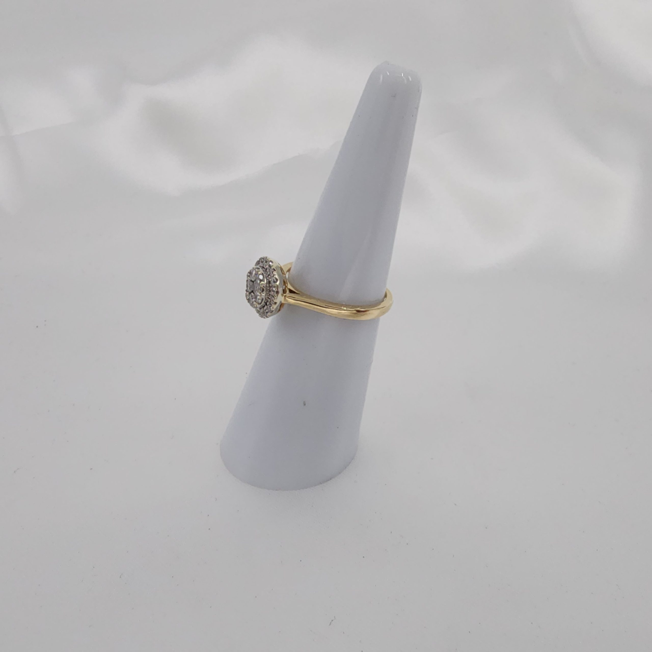 10CT YELLOW GOLD DIAMOND CLUSTER CIRCLE SHAPED RING HL3683 - Hock and Go