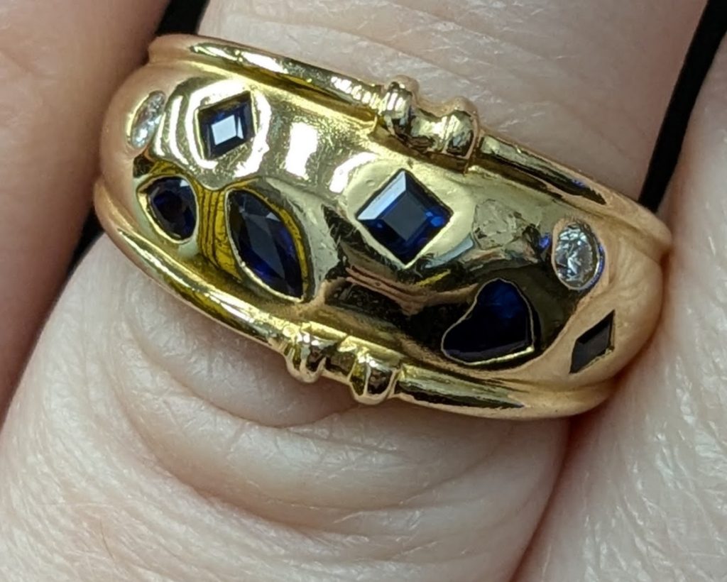 18ct Gold Sapphire & Diamond Statement Ring - LG16372 - Hock and Go