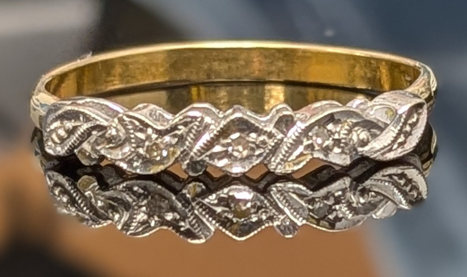 Vintage Style 18ct Gold Diamond Ring - LG12389 - Hock and Go